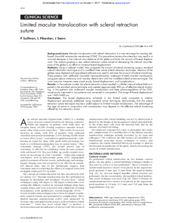 (PDF) Limited macular translocation with scleral retraction suture