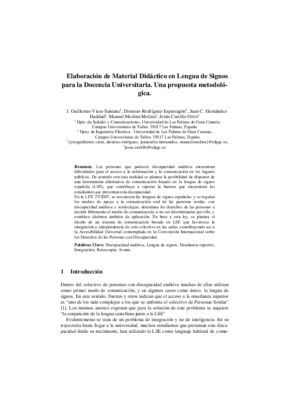 (PDF) Elaboración de Material Didáctico en Lengua de Signos para la Docencia Universitaria. Una ...