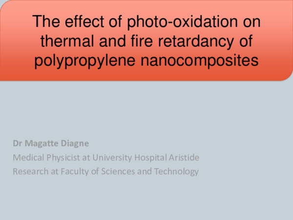 (PDF) The effect of photo-oxidation on thermal and fire retardancy of ...