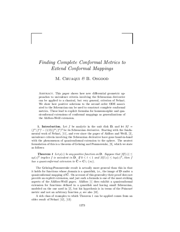 Pdf Constructing Complete Conformal Metrics