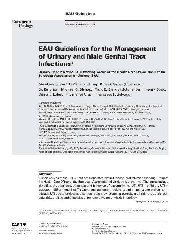 (PDF) EAU Guidelines for the Management of Urinary and Male Genital ...