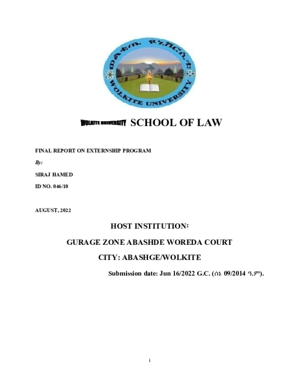 (DOC) FINAL REPORT ON EXTERNSHIP PROGRAM