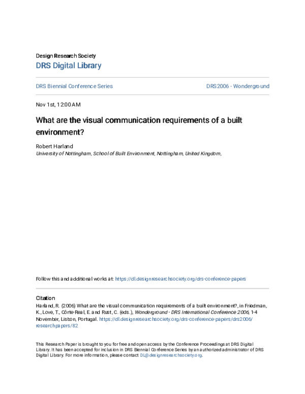 (PDF) What are the visual communication requirements of a built ...