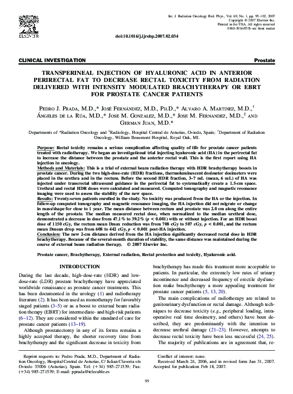(PDF) Transperineal injection of hyaluronic acid in the anterior ...