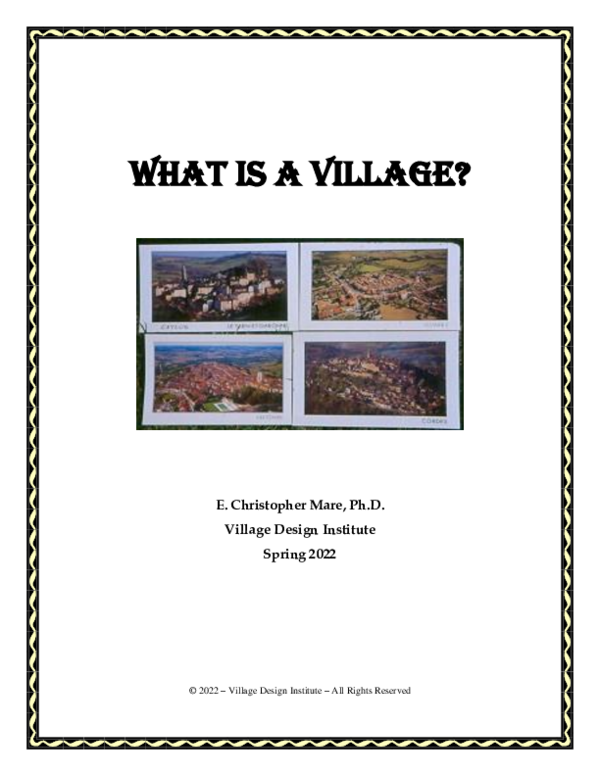 (PDF) What Is a Village?