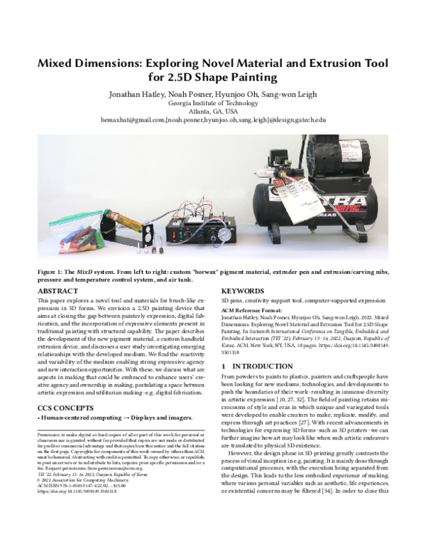 (PDF) Mixed Dimensions: Exploring Novel Material and Extrusion Tool for ...