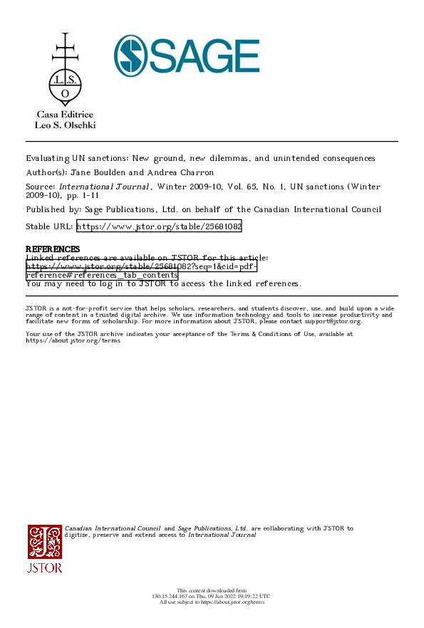 (PDF) Evaluating UN Sanctions