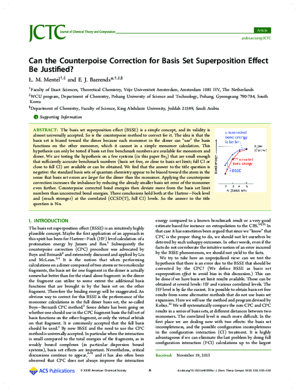 (PDF) Can the Counterpoise Correction for Basis Set Superposition ...