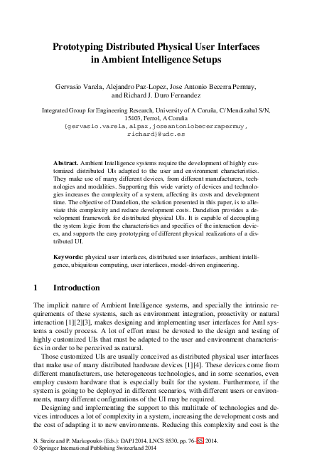 (PDF) Prototyping Distributed Physical User Interfaces in Ambient ...