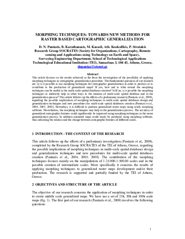 Pdf 1 Morphing Techniques Towards New Methods For Raster Based