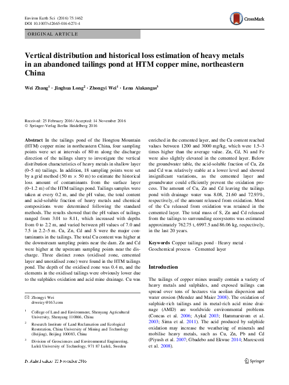 (PDF) Vertical distribution and historical loss estimation of heavy ...