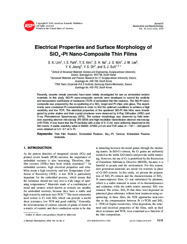 (PDF) Electrical Properties and Surface Morphology Study of Titanium ...