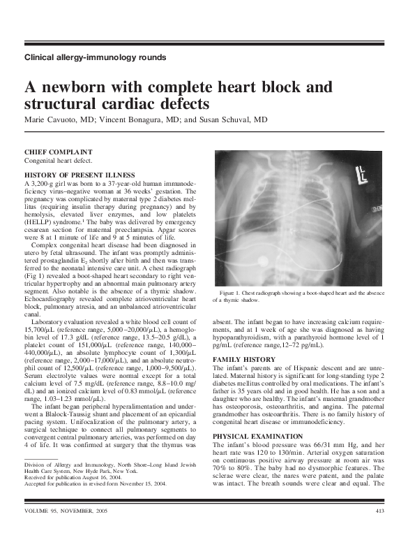 (PDF) A newborn with complete heart block and structural cardiac defects