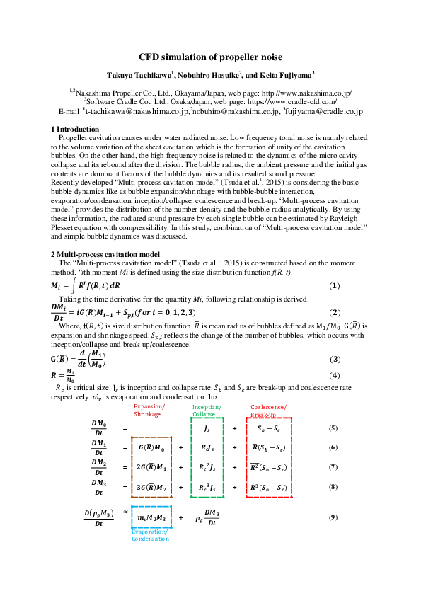 (PDF) CFD simulation of propeller noise