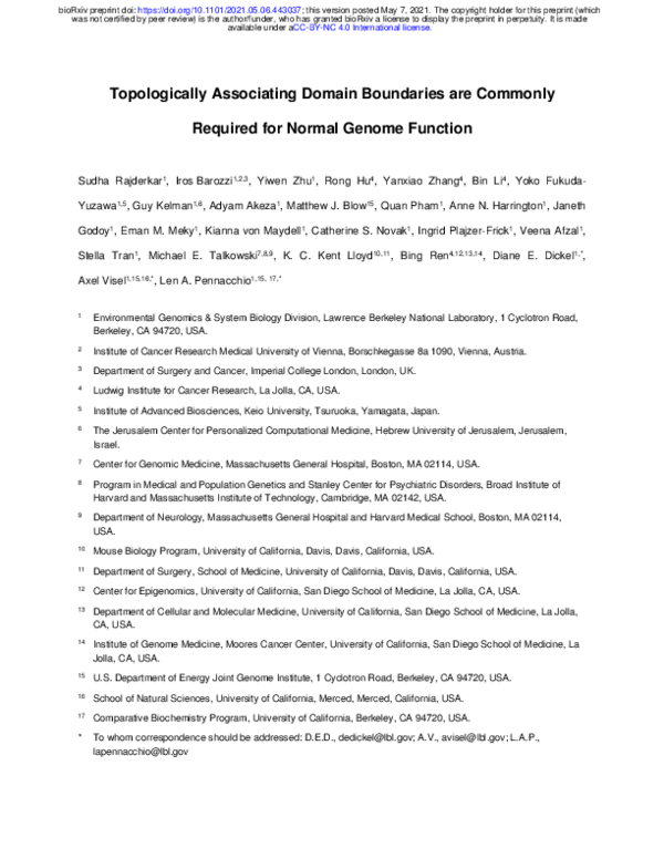 (PDF) Topologically Associating Domain Boundaries are Commonly Required ...