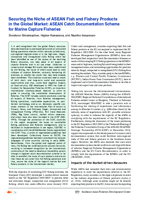 (PDF) Securing the niche of ASEAN fish and fishery products in the ...