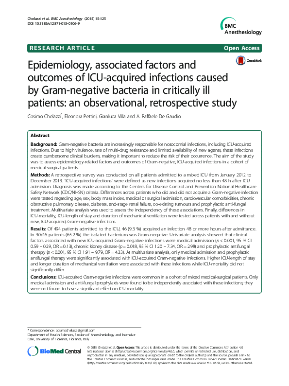 (PDF) Epidemiology, associated factors and outcomes of ICU-acquired ...