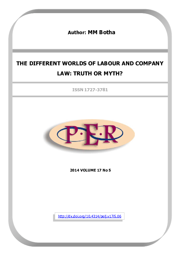 (PDF) The Different Worlds of Labour and Company Law: Truth or Myth ...