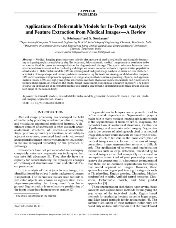 (PDF) Deformable Models for Medical Image Analysis: A Review