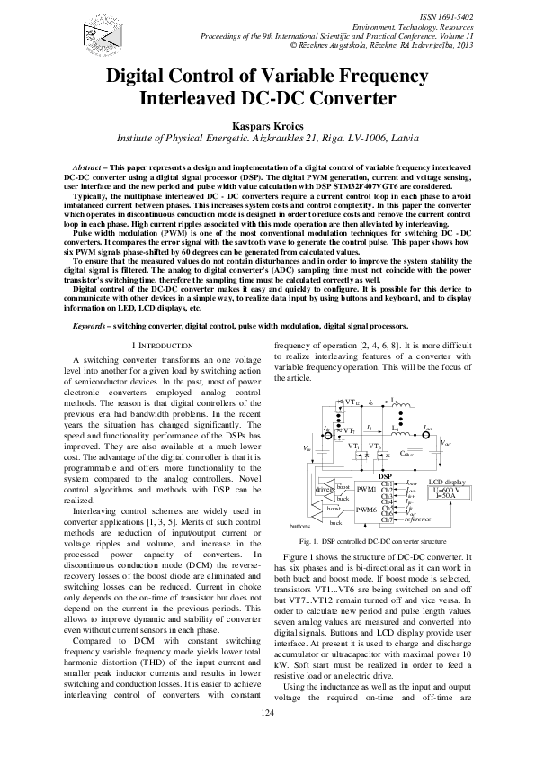(PDF) Digital Control of Variable Frequency Interleaved DC-DC Converter