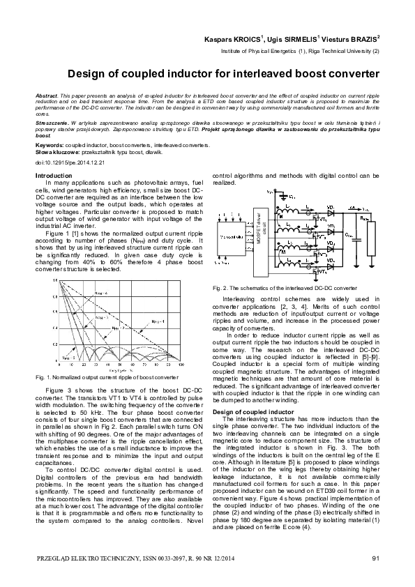 (PDF) Design of coupled inductor for interleaved boost converter