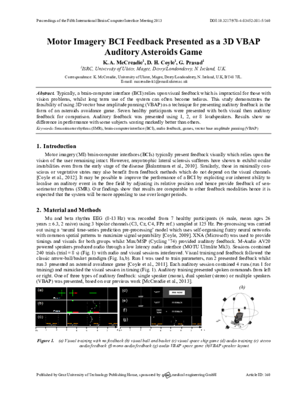 (PDF) Motor Imagery BCI with Auditory Feedback as a Mechanism for Assessment and Communication ...