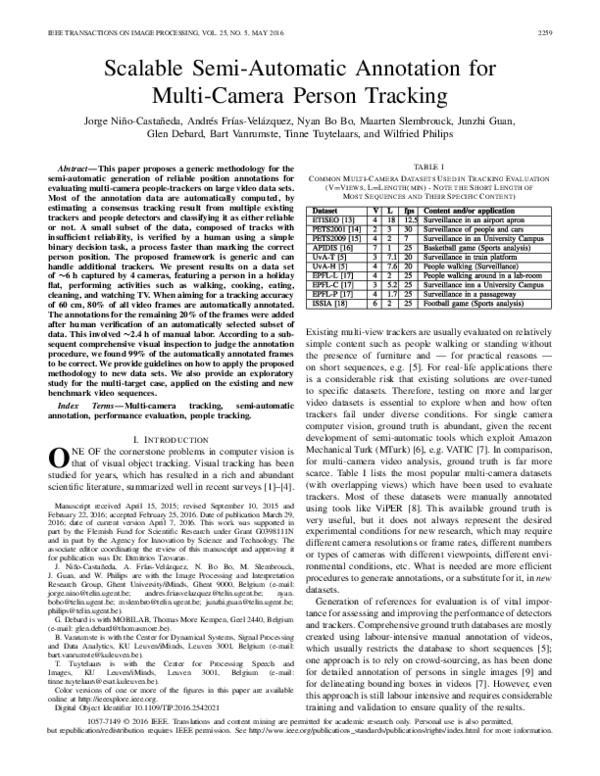 (PDF) Scalable Semi-Automatic Annotation for Multi-Camera Person Tracking