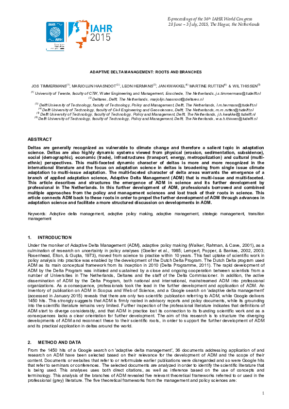 (PDF) Adaptive Delta Management Roots and Branches