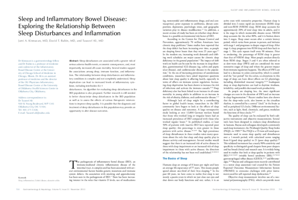 (PDF) Sleep and inflammatory bowel disease: exploring the relationship between sleep ...