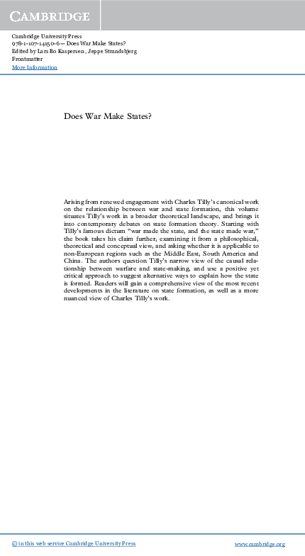 (PDF) War and State in the Middle East: Reassessing Charles Tilly in a ...