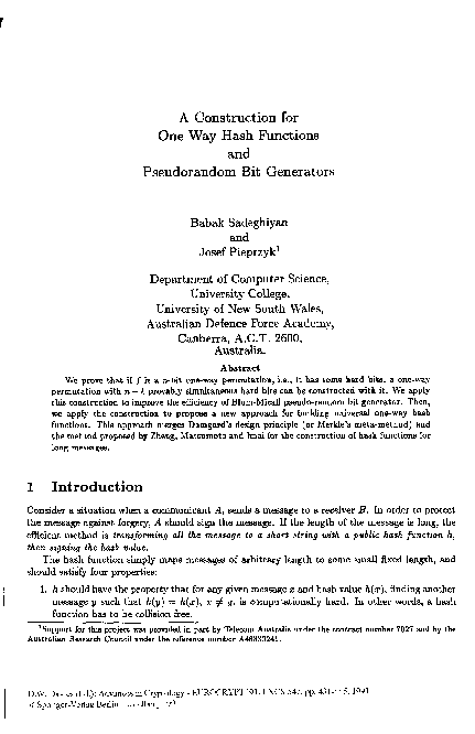 (PDF) Pseudorandom Bit Generators