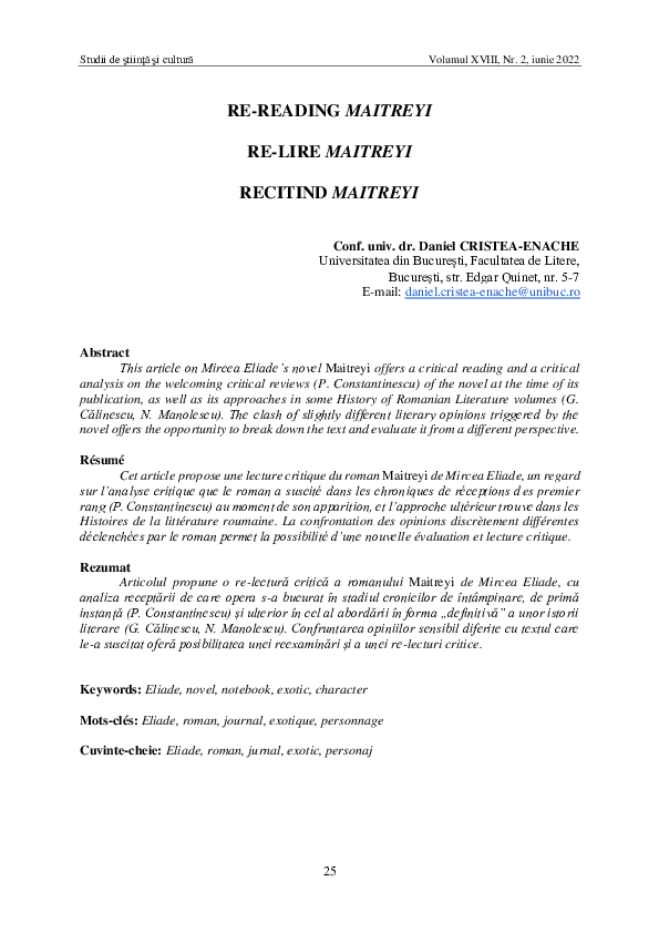 (PDF) RE-READING ”MAITREYI”