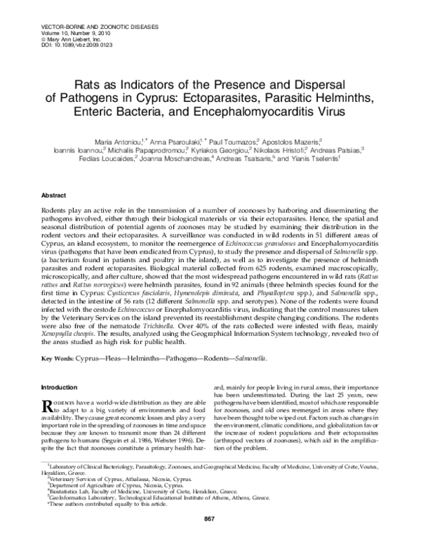 (PDF) Rats as indicators of the presence and dispersal of six zoonotic ...