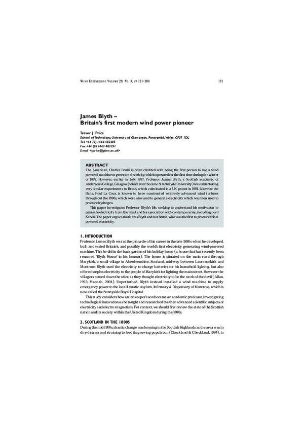 (PDF) James Blyth — Britain's First Modern Wind Power Pioneer