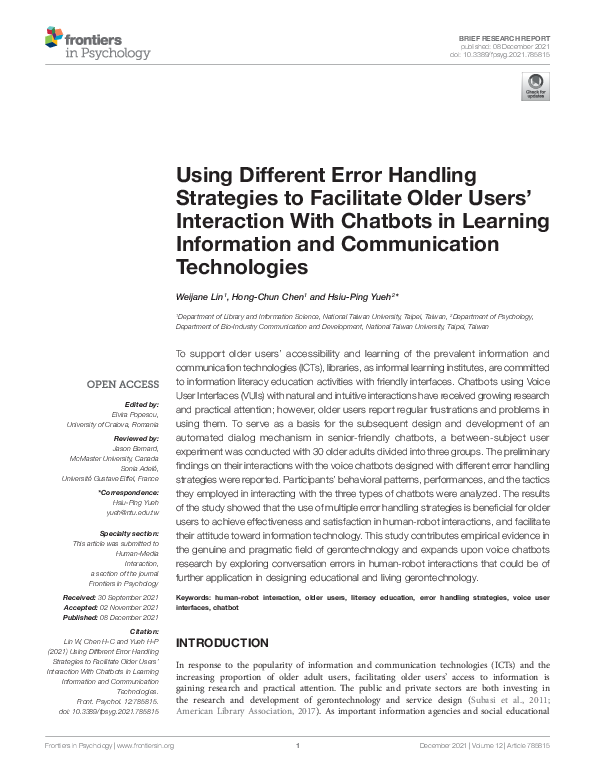 (PDF) Using Different Error Handling Strategies to Facilitate Older ...