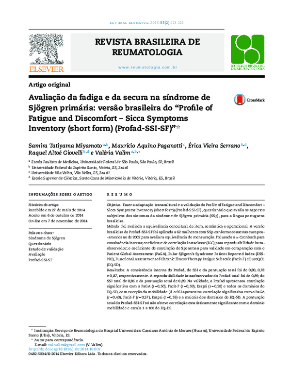 (PDF) Avaliação da fadiga e da secura na síndrome de Sjögren primária ...
