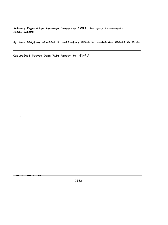 (PDF) Arizona Vegetation Resource Inventory (AVRI) accuracy assessment