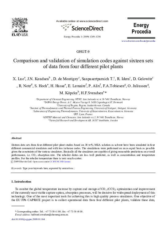 (PDF) Comparison and validation of simulation codes against sixteen ...