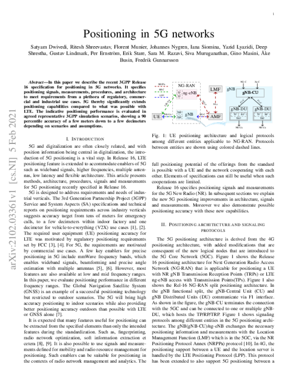 (PDF) Positioning in 5G Networks