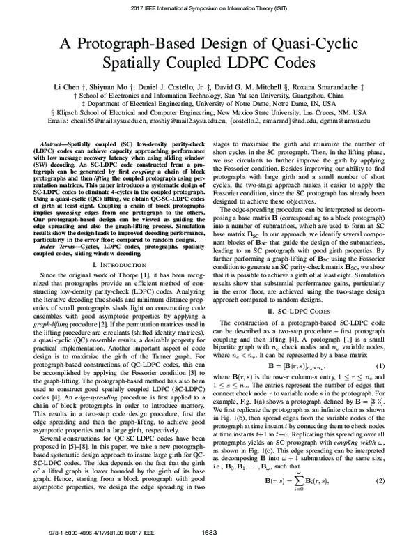 (PDF) A protograph-based design of quasi-cyclic spatially coupled LDPC ...
