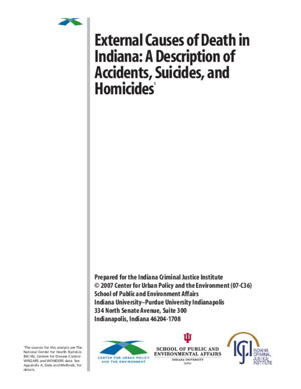 (PDF) External Causes of Death in Indiana A Description of Accidents ...