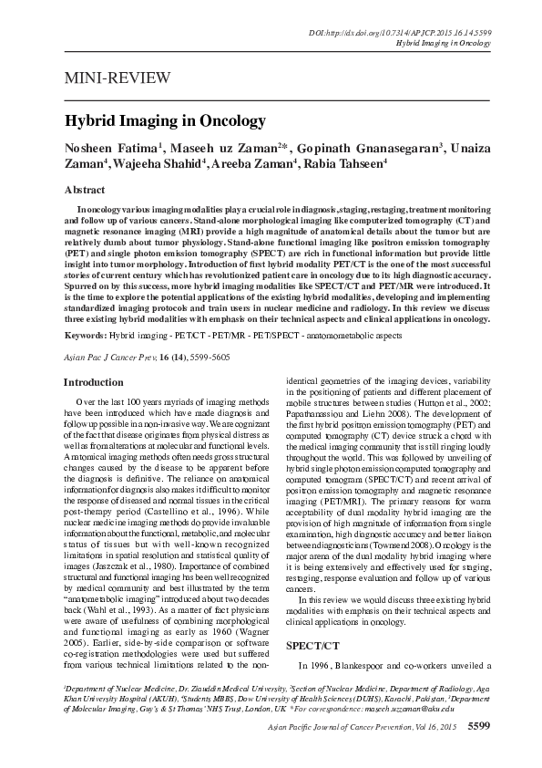 (PDF) Hybrid Imaging in Oncology