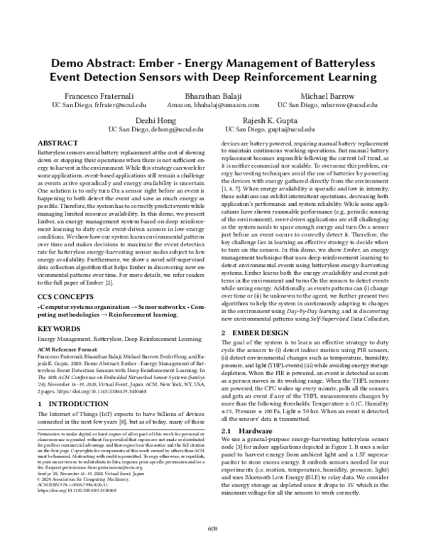 (PDF) Ember - energy management of batteryless event detection sensors ...