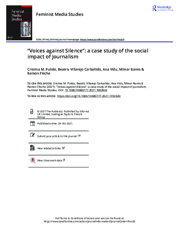 (PDF) “Voices against Silence”: a case study of the social impact of ...