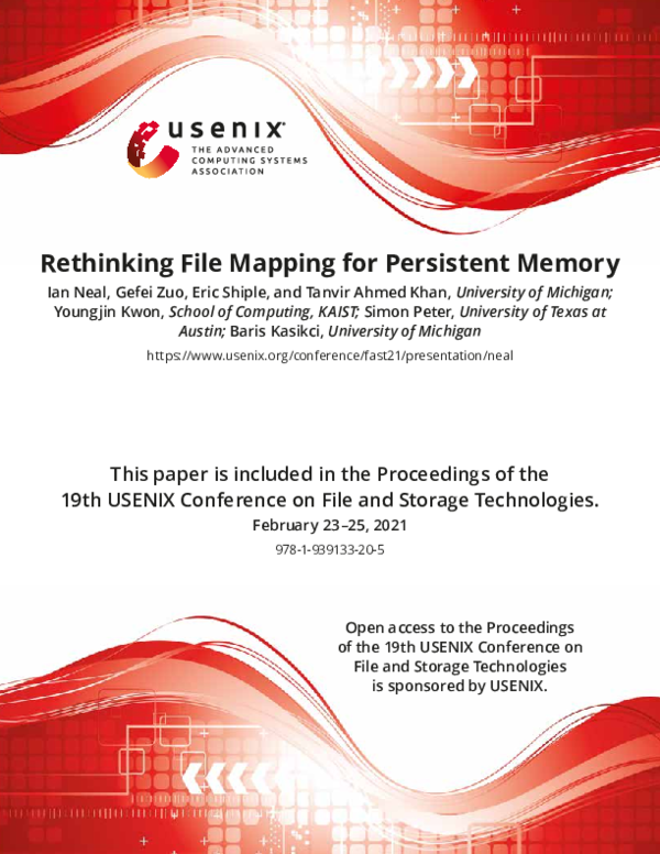 (PDF) Rethinking File Mapping for Persistent Memory