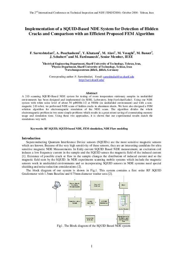 Pdf Implementation Of A Squid Based Nde System For Detection Of Hidden Cracks And Comparison