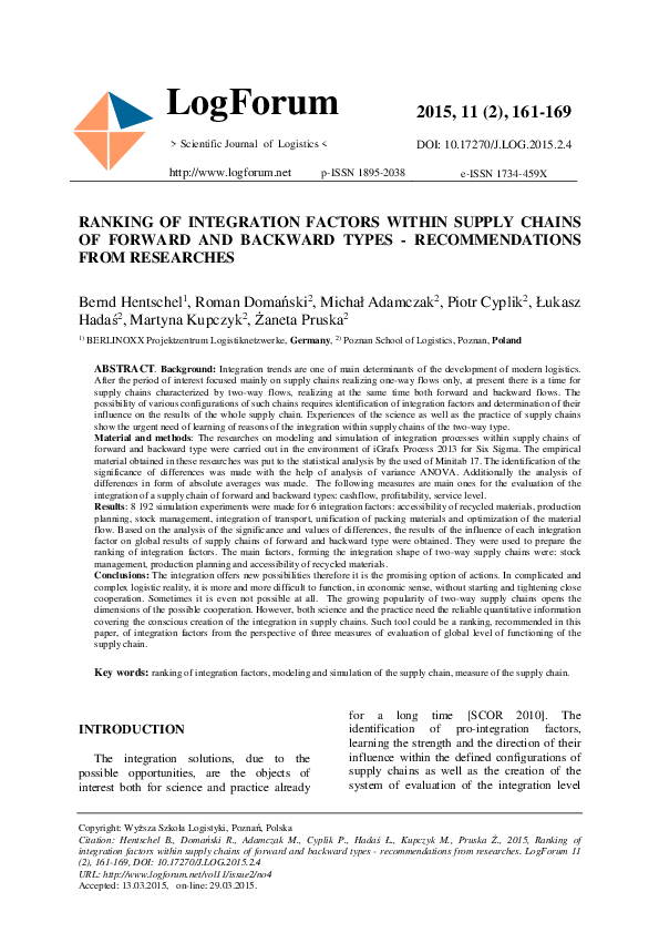 (PDF) Integration Level Measurement System in Modeling Forward and ...