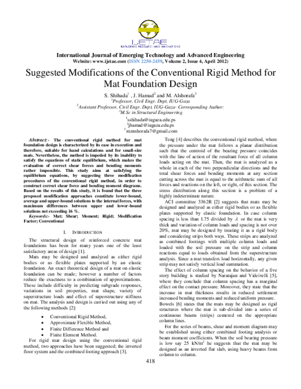 (PDF) Suggested Modifications of the Conventional Rigid Method for Mat ...