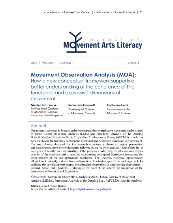 (PDF) Movement Observation Analysis Moa How a New Conceptual Framework ...
