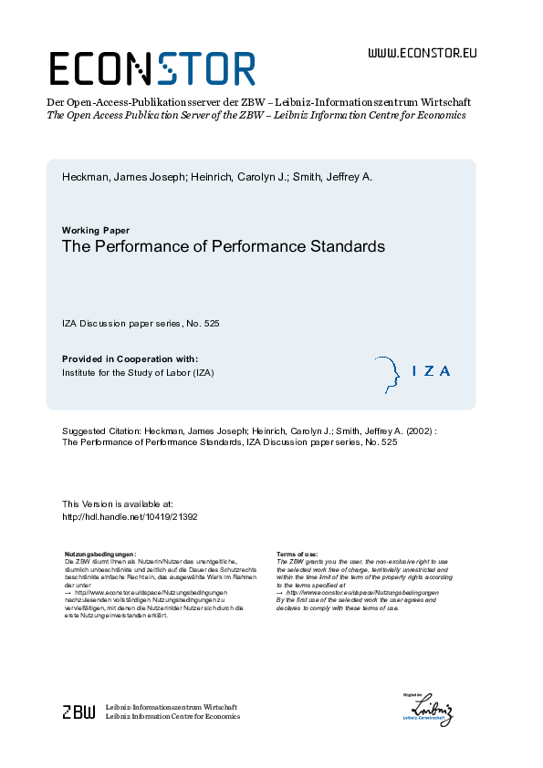 (PDF) The Performance of Performance Standards